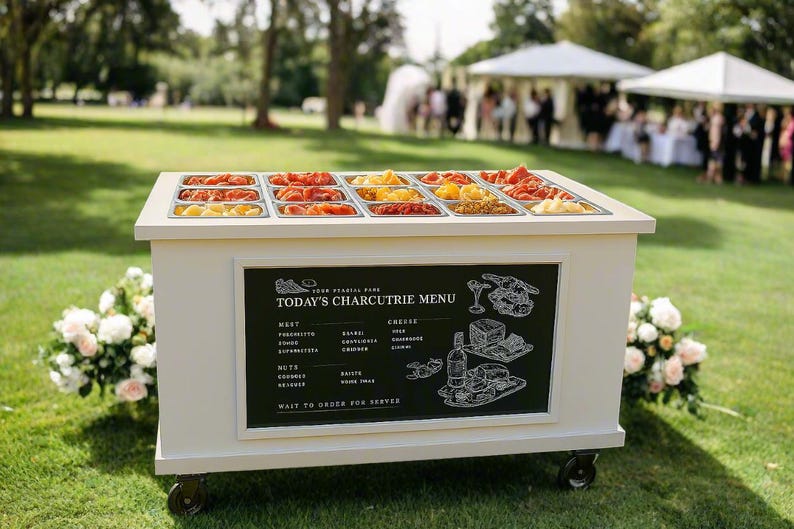 32" TV Screen, Cheese & Charcuterie Event Cart - Etsy UK