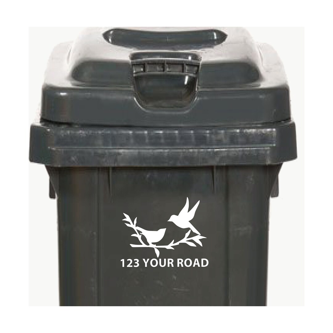 Wheelie Bin House Number Sticker Dustbin Sticker Custom Number White ...
