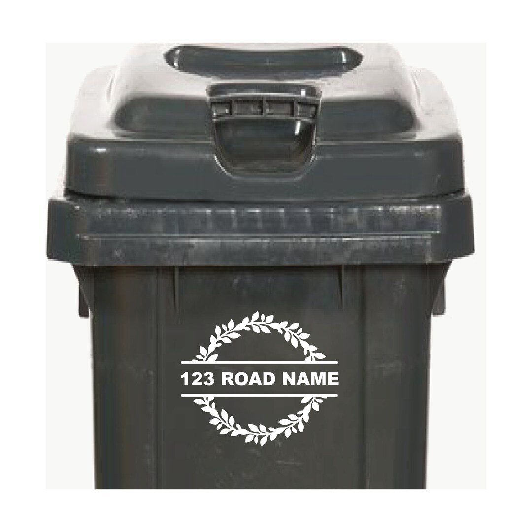 Wheelie Bin House Number Sticker Dustbin Sticker Custom Number White ...