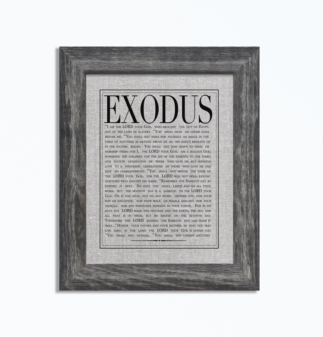 Exodus 20 the Ten Commandments Modern Minimalist Wall Art in English ...