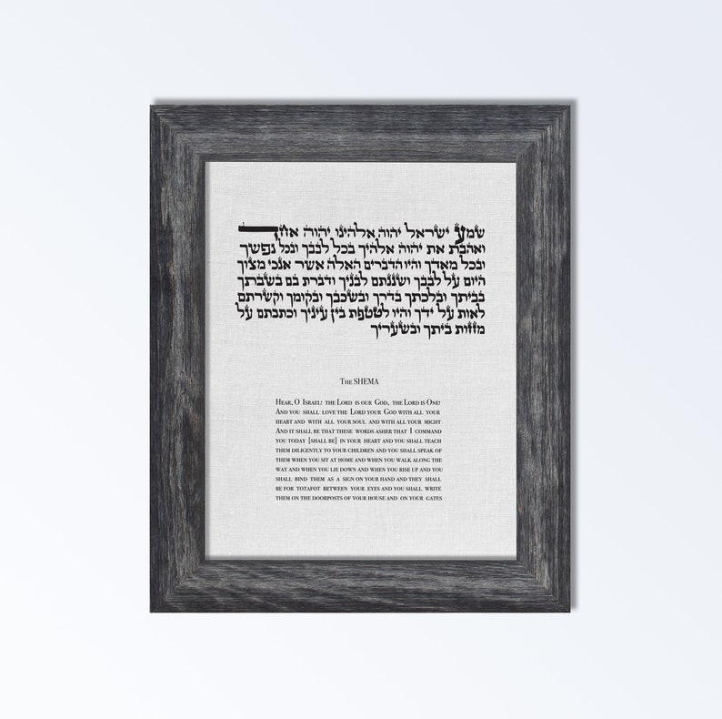 Shema Israel "shema Yisrael" Jewish Prayer Shema in Hebrew and English ...