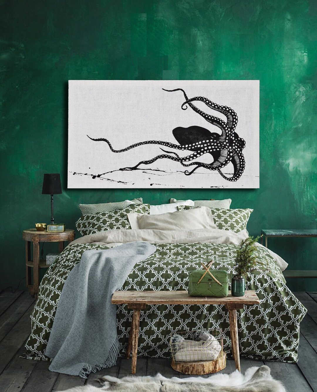 Octopus Wall Art Abstract Painting Large Art Octopus - Etsy