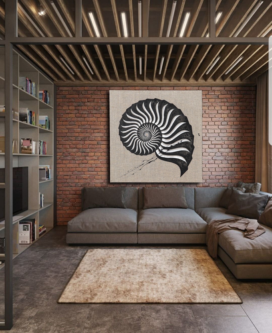 Nautilus Shell Nautical Large Art Golden Proportion Acrylic Painting ...