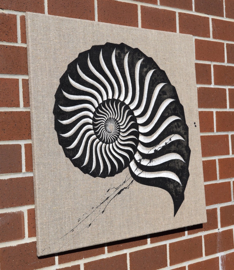 Nautilus Shell Nautical Large Art Golden Proportion Acrylic Painting ...