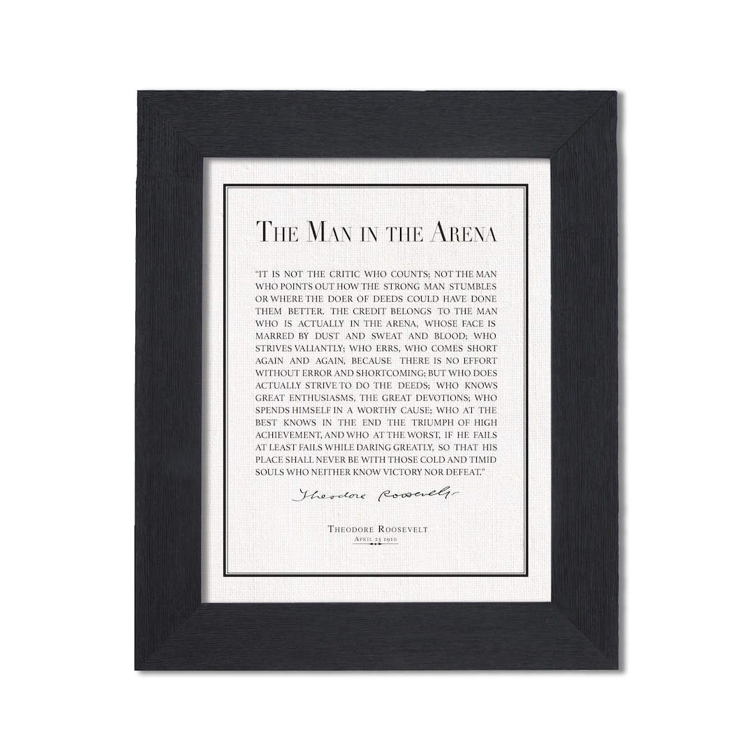 Framed Man in the Arena by Theodore Roosevelt Mens Office Decor Ideal ...