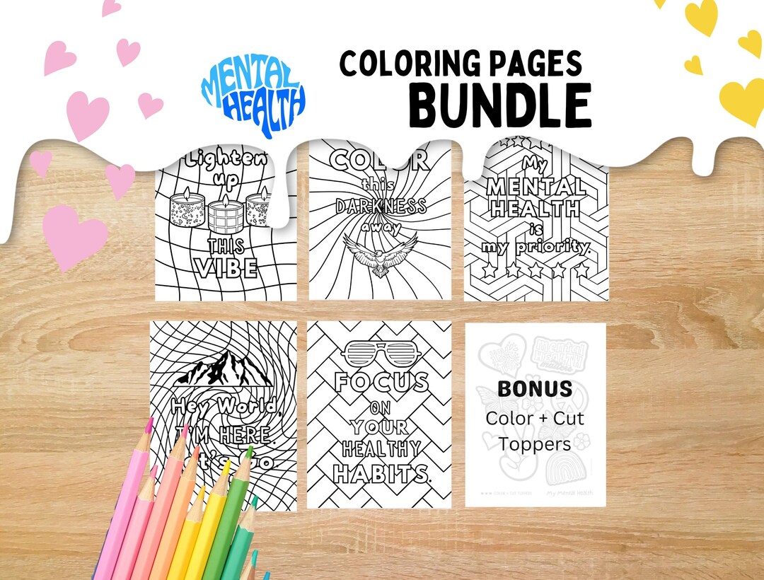 Mental Health Coloring Pages: Mindfulness & Growth Mindset (digital ...