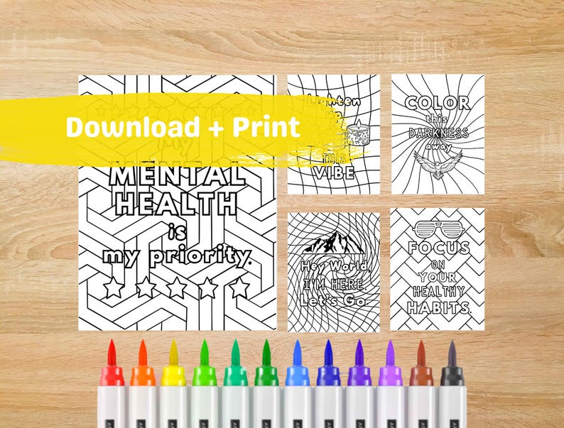 My Mental Health, Growth Mindset, Coloring Pages for Kids and Teens ...