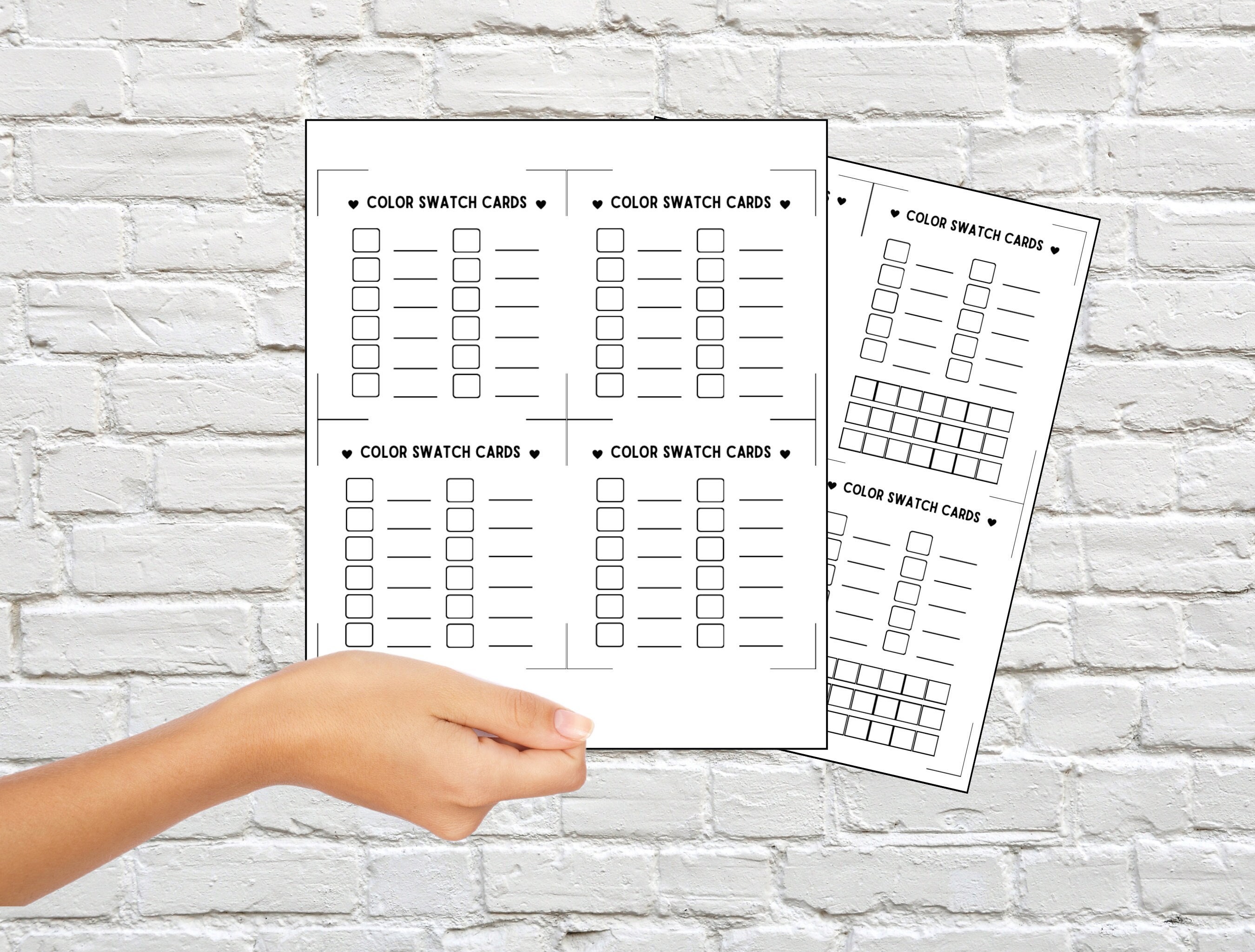 Color Swatch Cards, Coloring Page Palette Digital Download, Selecting ...