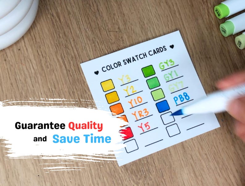 Color Swatch Cards: 5 Printable Coloring Palettes With Custom Link for ...