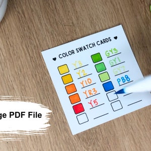 Color Swatch Cards, Coloring Page Palette Digital Download, Selecting ...