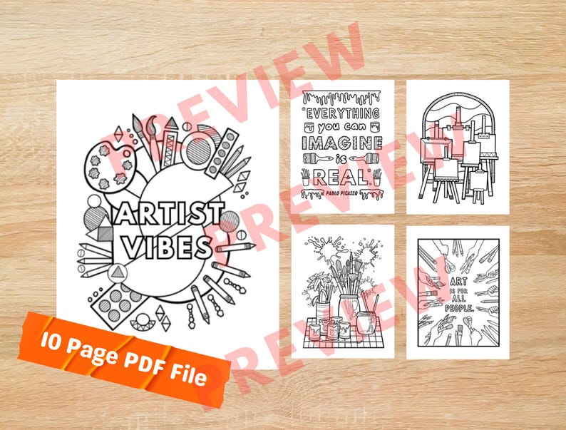 Artist Motivation Coloring Pages: Art Teacher Inspiration (digital ...
