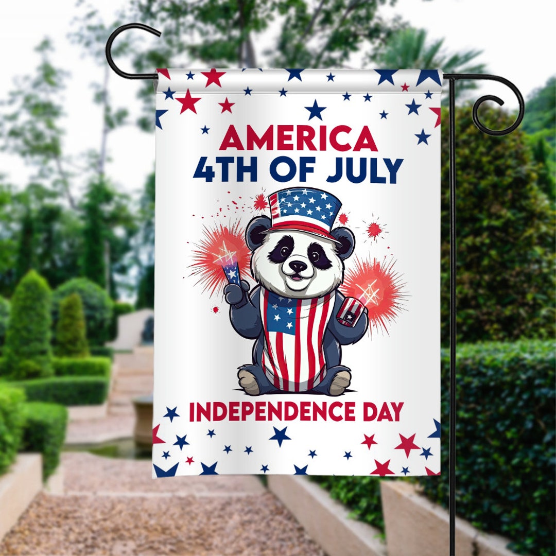 Panda Happy Independence Day Flag Love Panda Flag Panda 4th - Etsy