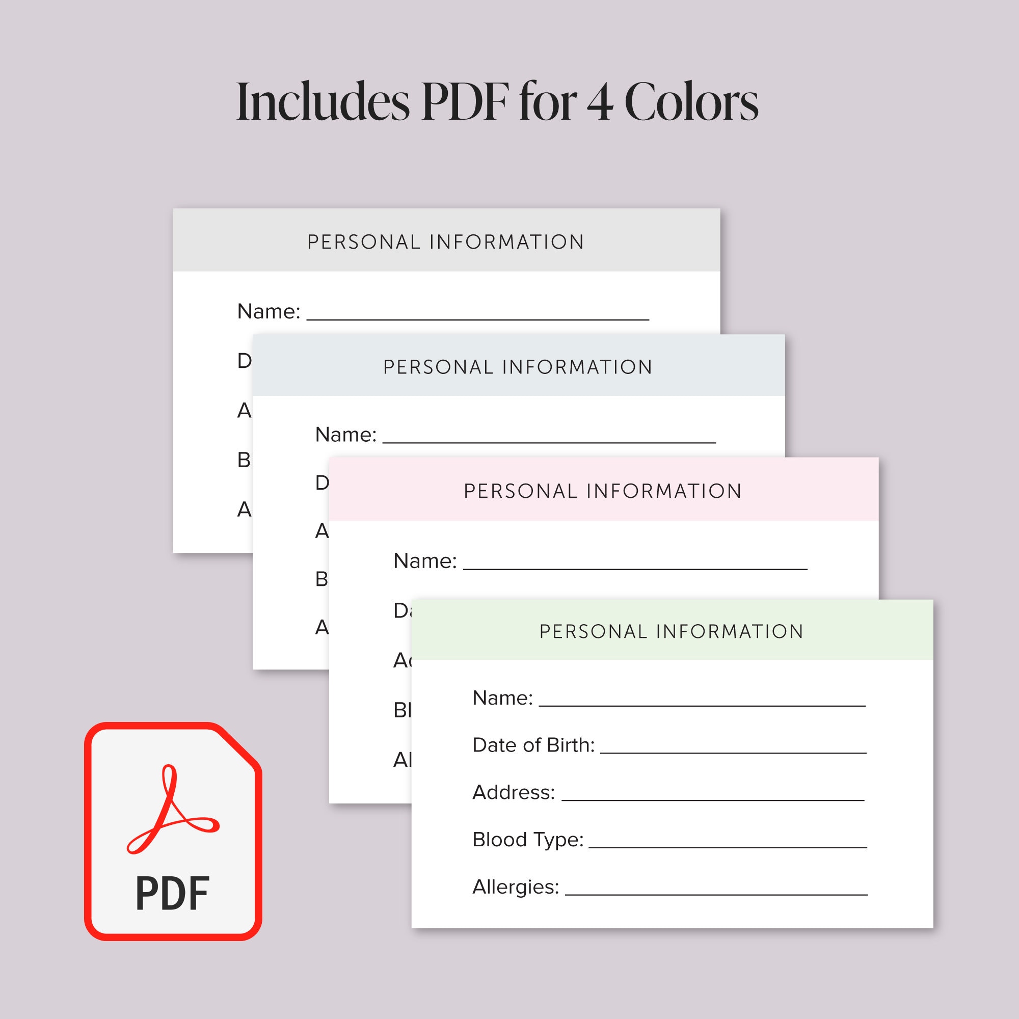 Aging Parent Emergency Contact Card - Senior Care Dementia Emergency ...