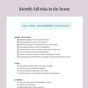 Elderly Parent Fall Prevention Checklist - Senior Home Care Safety ...