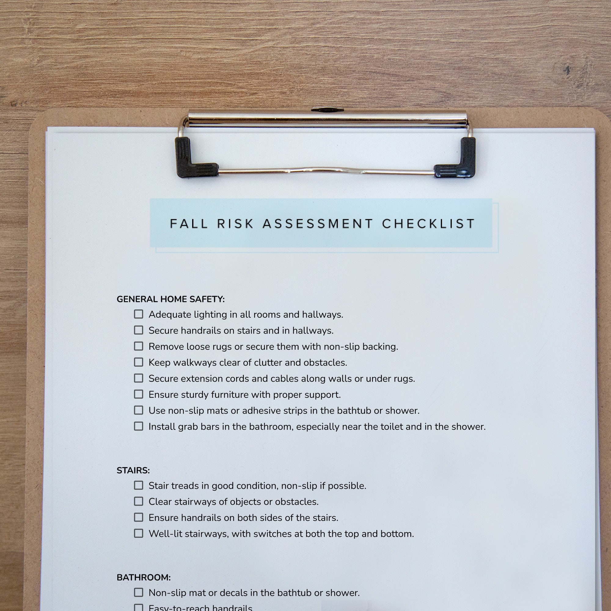 Elderly Parent Fall Prevention Checklist - Senior Home Care Safety ...