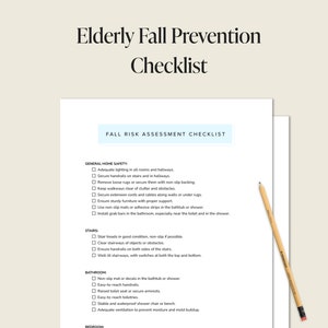 Elderly Fall Prevention Checklist - Printable Fall Risk Assessment ...
