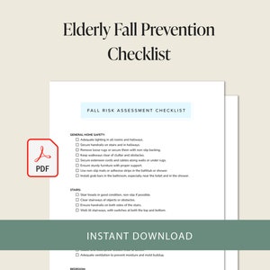 Elderly Fall Prevention Checklist - Printable Fall Risk Assessment ...