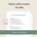 Elderly Fall Prevention Checklist - Printable Fall Risk Assessment ...