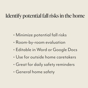 Elderly Fall Prevention Checklist - Printable Fall Risk Assessment ...