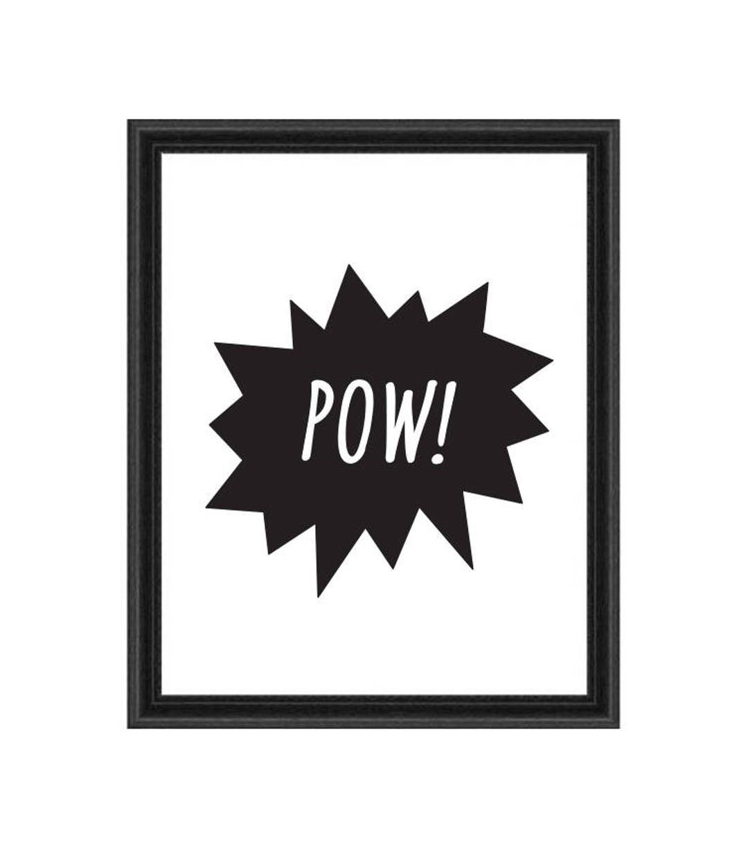 Comic POW | Wall Print | Kids Room Printable Wall Decor | Superhero ...