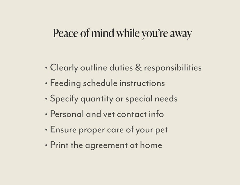 Pet Sitting Agreement Form Printable Dog Sitting Editable Contract Word ...