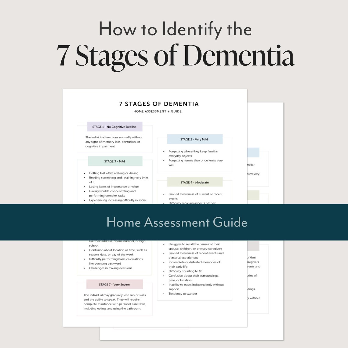 Stages of Dementia Quick Home Guide - Printable Dementia Reference ...