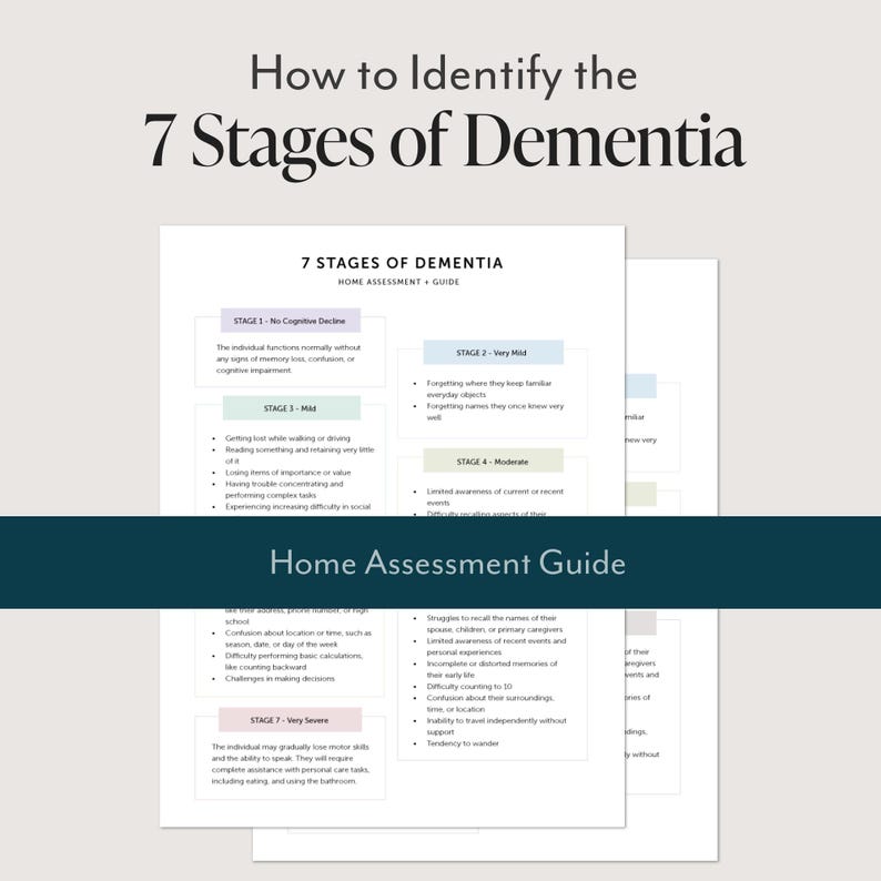 Stages of Dementia Quick Home Guide - Printable Dementia Reference ...