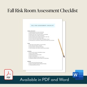 Elderly Fall Prevention Checklist - Printable Fall Risk Assessment ...