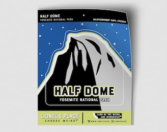 Half Dome Sticker | Yosemite Sticker | Mountain Illustration | Half ...