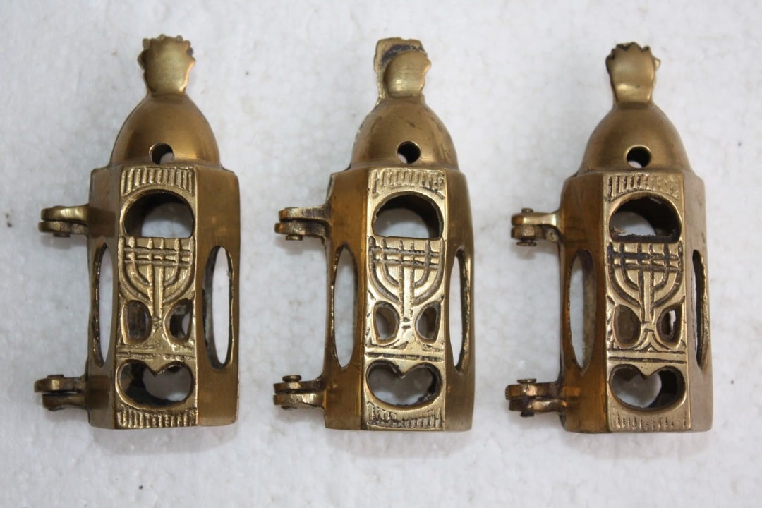 3 X Torah Scroll Case With Brass Chanuka Menorah Decorations Dragees ...