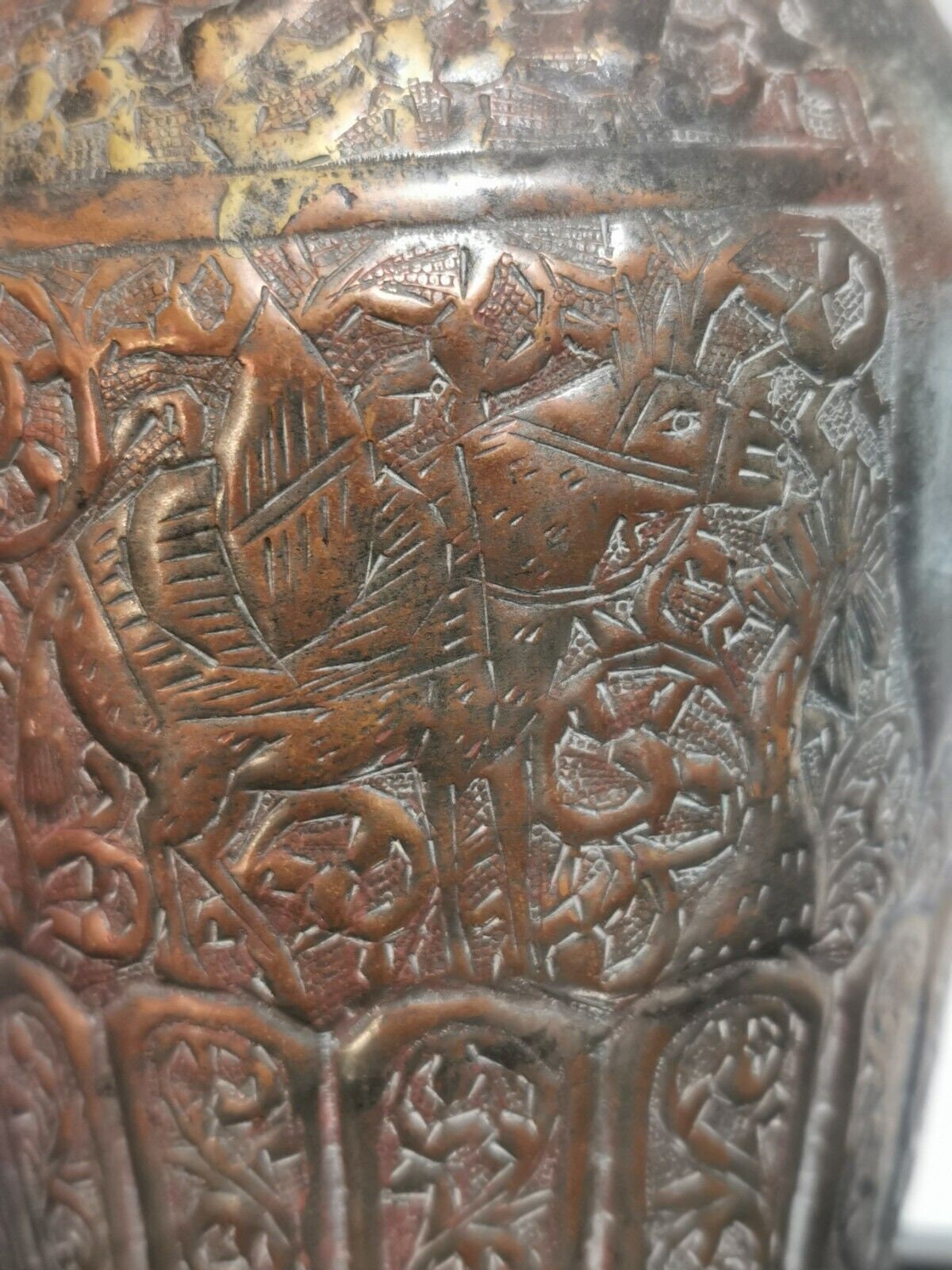 Antique 19th Century Persian Tinned Copper Ewer Hakhamaneshi Design ...