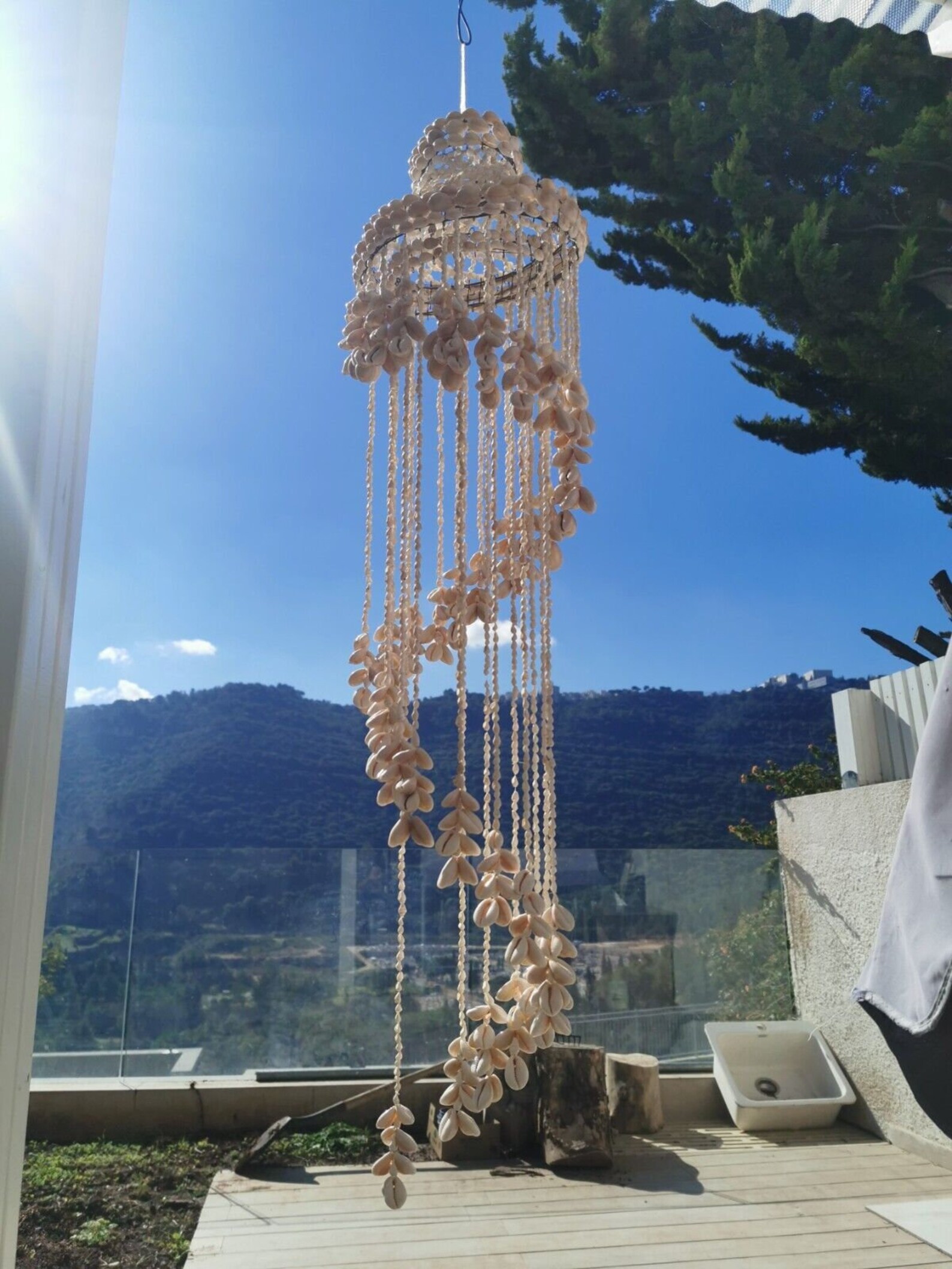 Spiral Cascading Shell Wind Chime Awesome African Tribal Hand Work ...