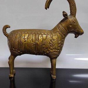 Vintage 1960s Brass Persian Ram Mythical Mountain Aries Sign Sculpture ...