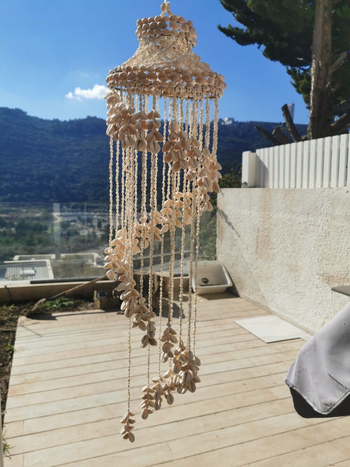 Spiral Cascading Shell Wind Chime Awesome African Tribal Hand Work ...