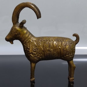 Vintage 1960s Brass Persian Ram Mythical Mountain Aries Sign Sculpture ...