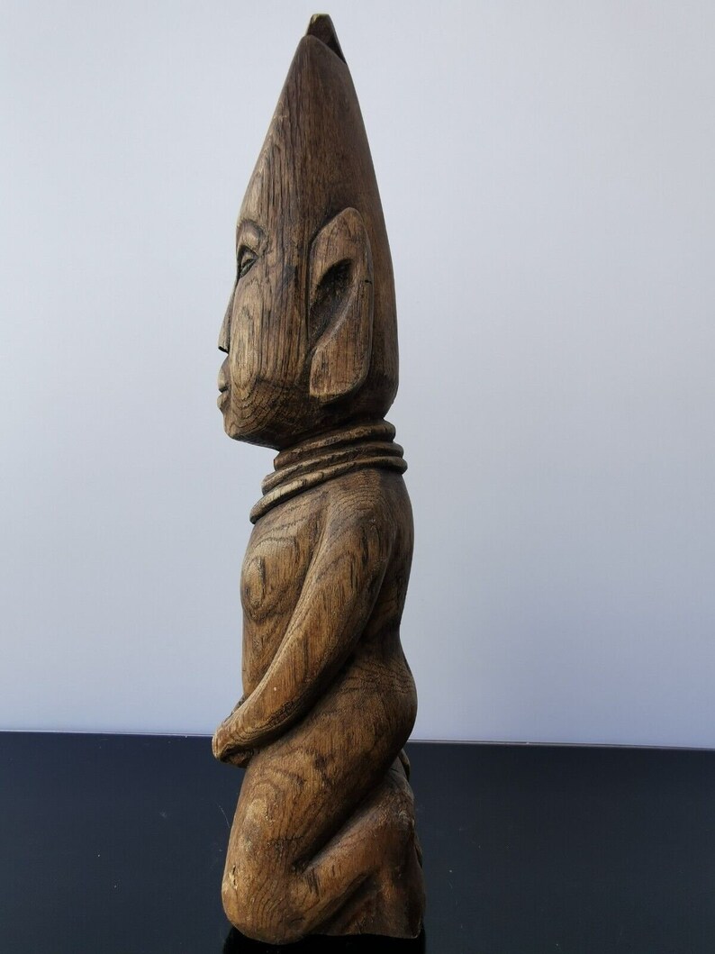 Antique Hand Carved Moai Alien African Warrior Figurine Sculpture ...