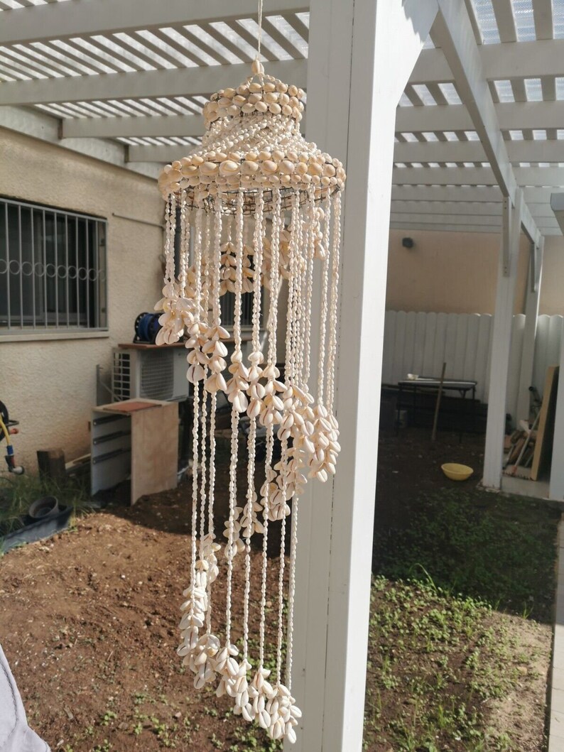 Spiral Cascading Shell Wind Chime Awesome African Tribal Hand Work ...