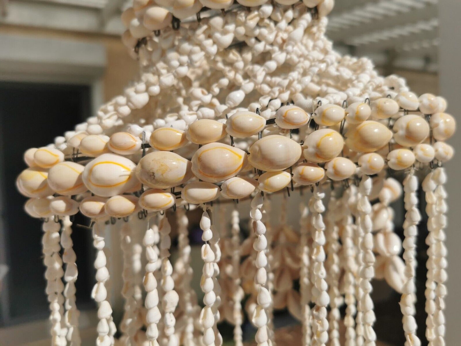 Spiral Cascading Shell Wind Chime Awesome African Tribal Hand Work ...