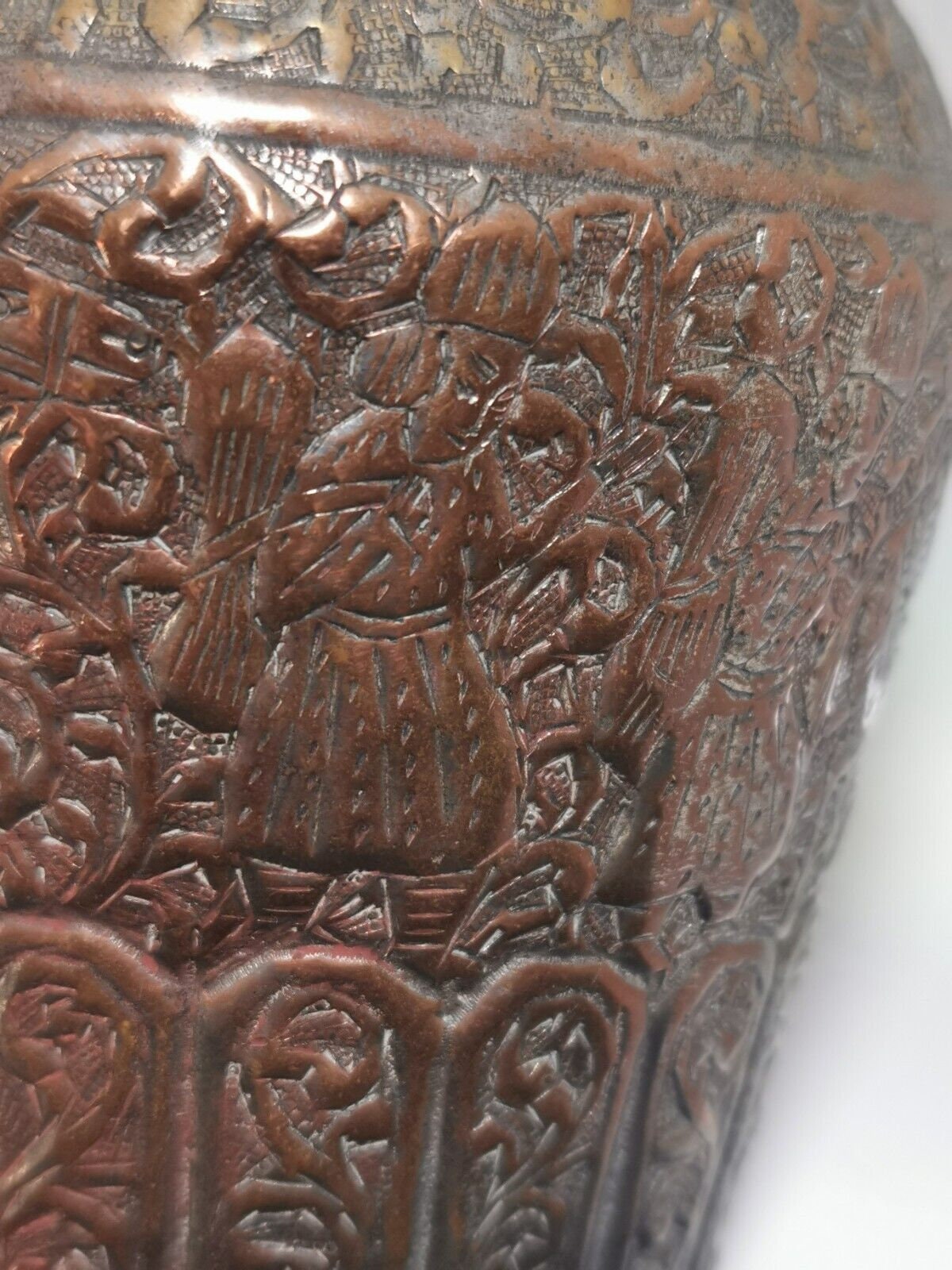 Antique 19th Century Persian Tinned Copper Ewer Hakhamaneshi Design ...