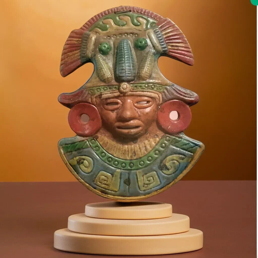 Tribal Mexican Aztec Mayan Face Mask Terracotta Clay Hand Painted Wall ...