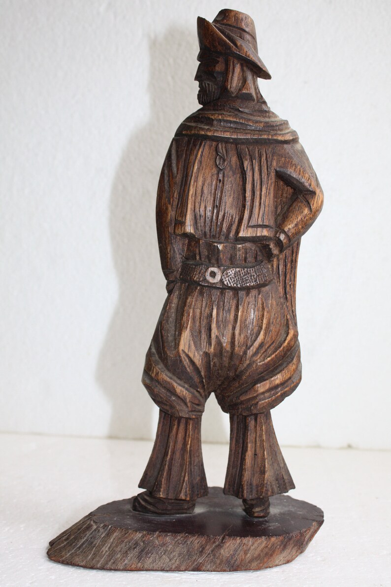 Vintage Man Wooden Sculpture Figurine Hand Carved 12 | Etsy