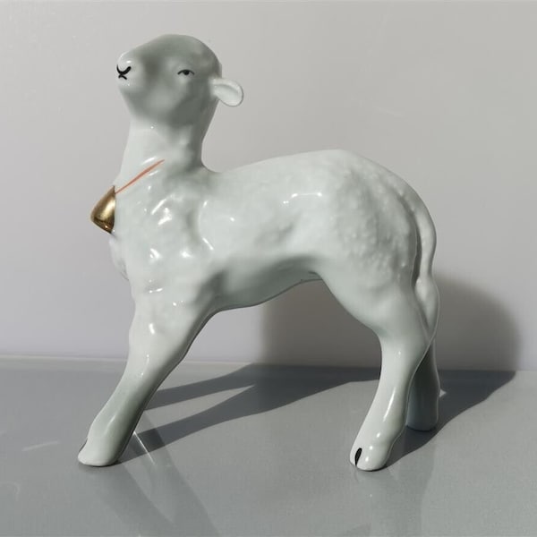 Porcelain Lamb Figurine - Etsy