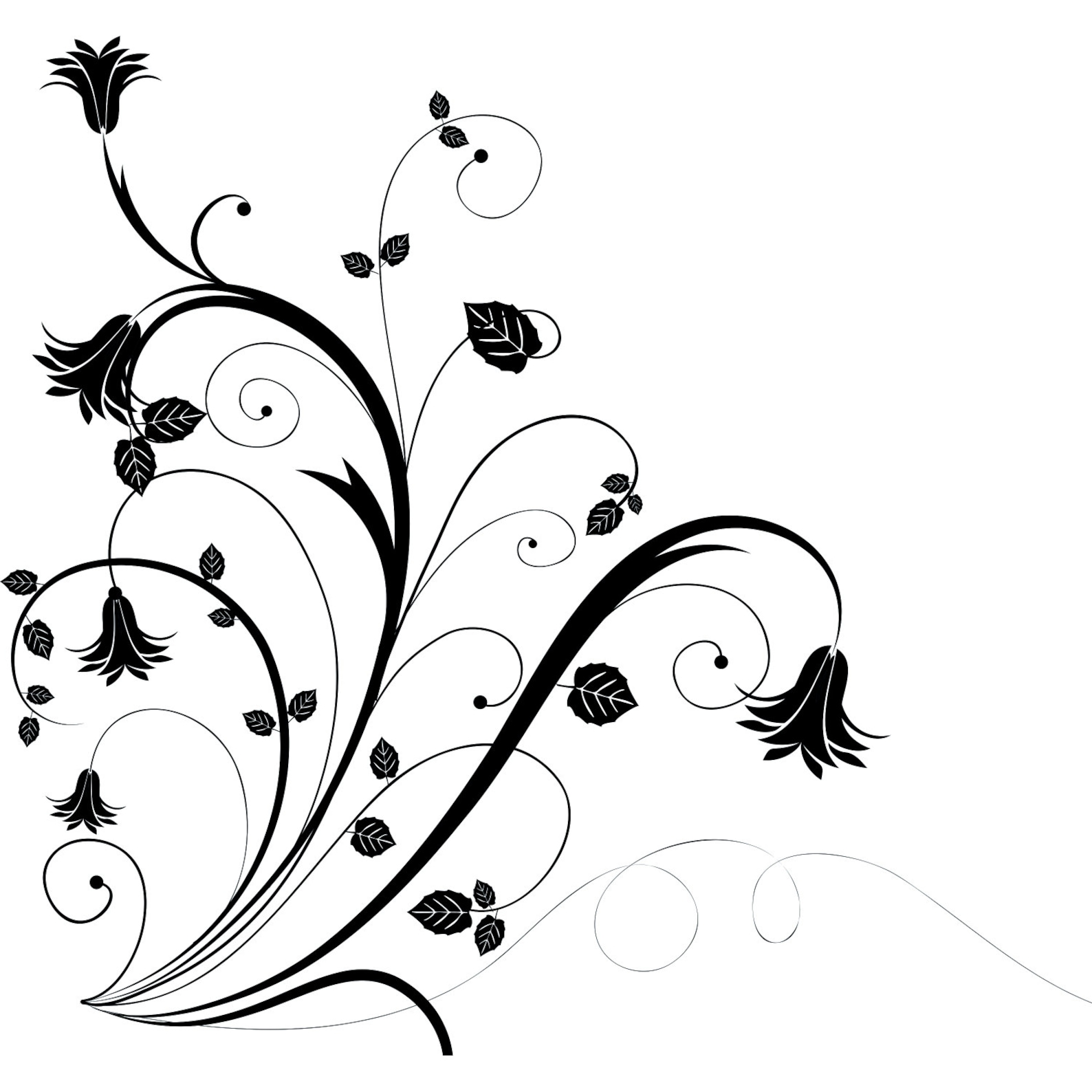 INSTANT DOWNLOAD Collection of Floral Swirl Designs With 4 Different ...