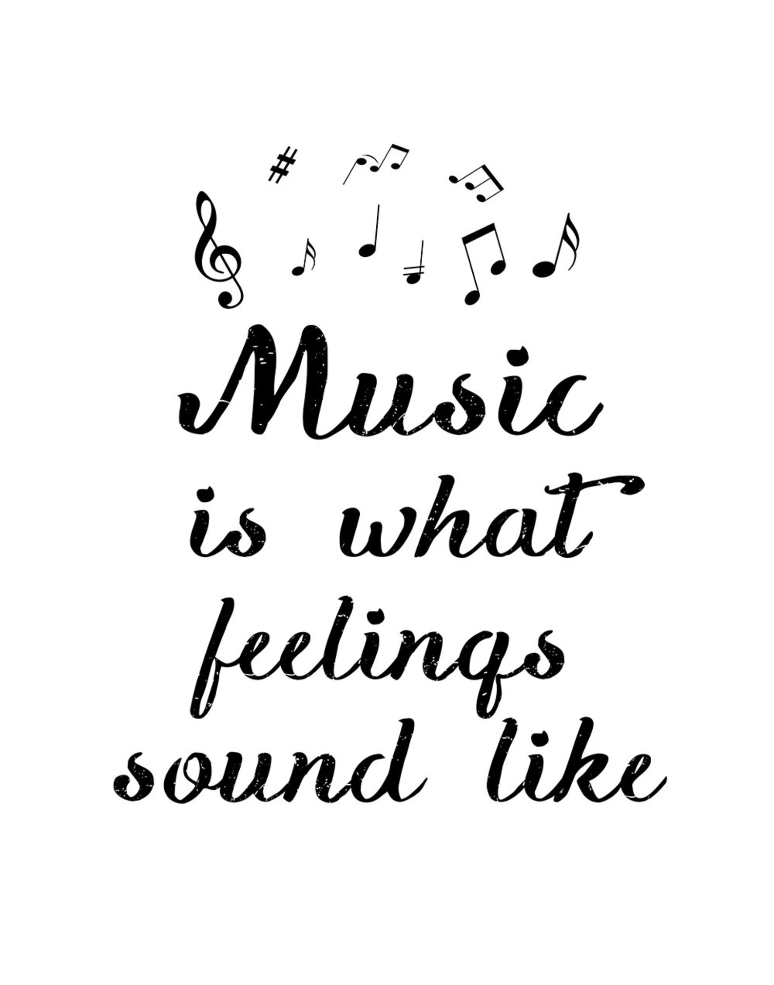Digital Download 'music is What Feelings Sound Like' Typography Poster ...