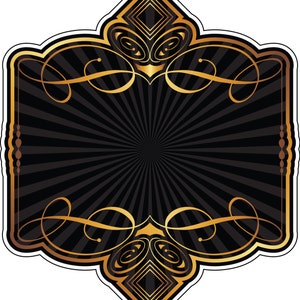 INSTANT DOWNLOAD - Collection of Gold and Black Labels With 4 Different ...