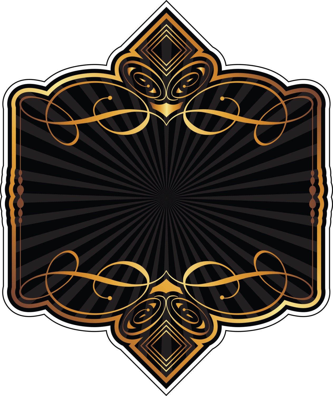 INSTANT DOWNLOAD - Collection of Gold and Black Labels With 4 Different ...