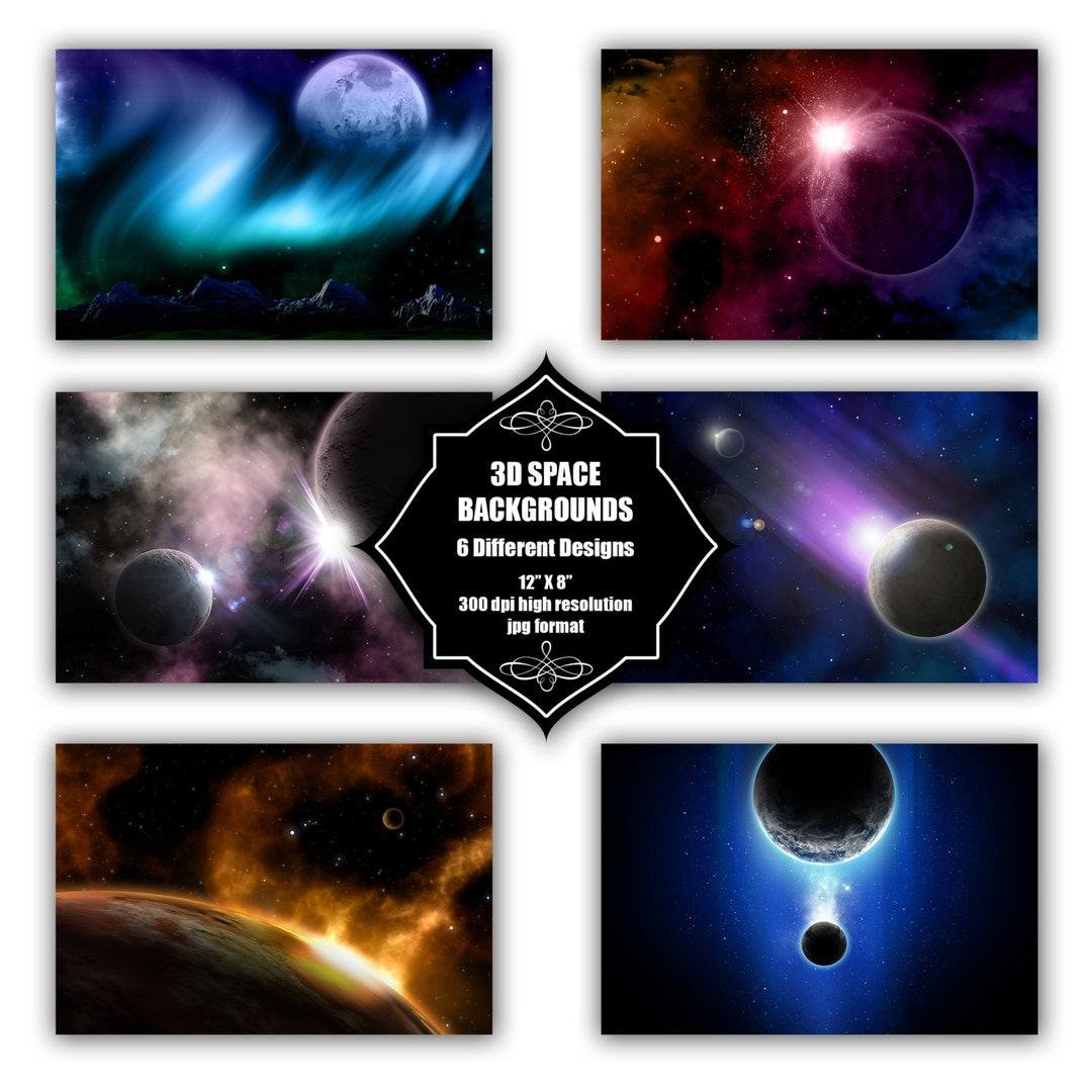 INSTANT DOWNLOAD - Collection of Digital 3D Space Backgrounds With 6 ...