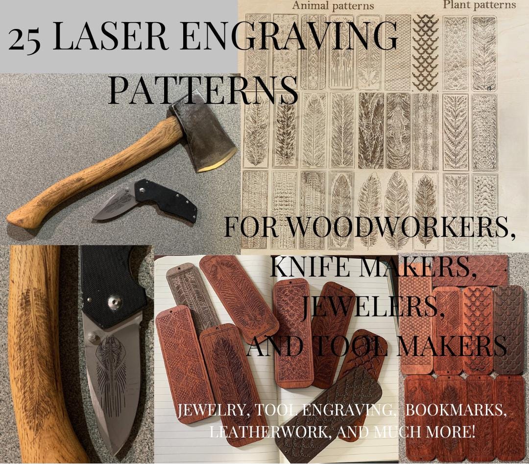 25 Laser Engraving Patterns for Woodworkers, Jewelers, Knife Makers ...