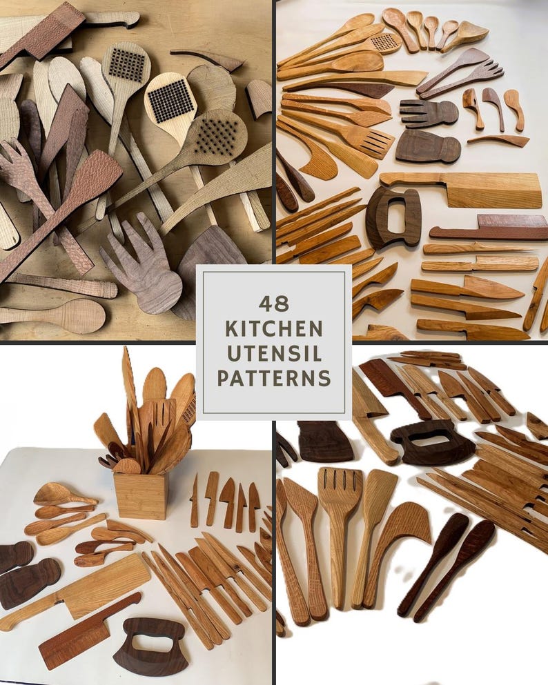 48 Kitchen Utensils Patterns for CNC, Laser Engraver/cutter Jpg, Png ...