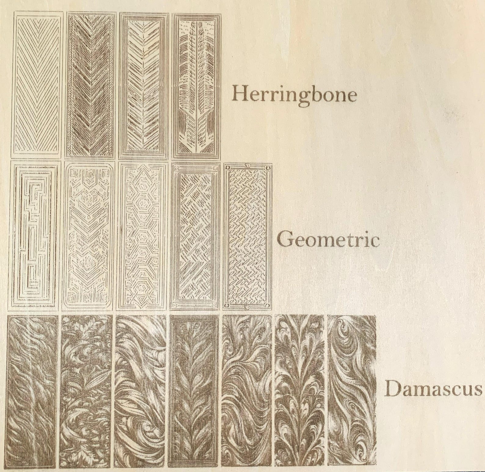 16 Laser Engraving Patterns for Woodworkers, Jewelers, Knife Makers ...